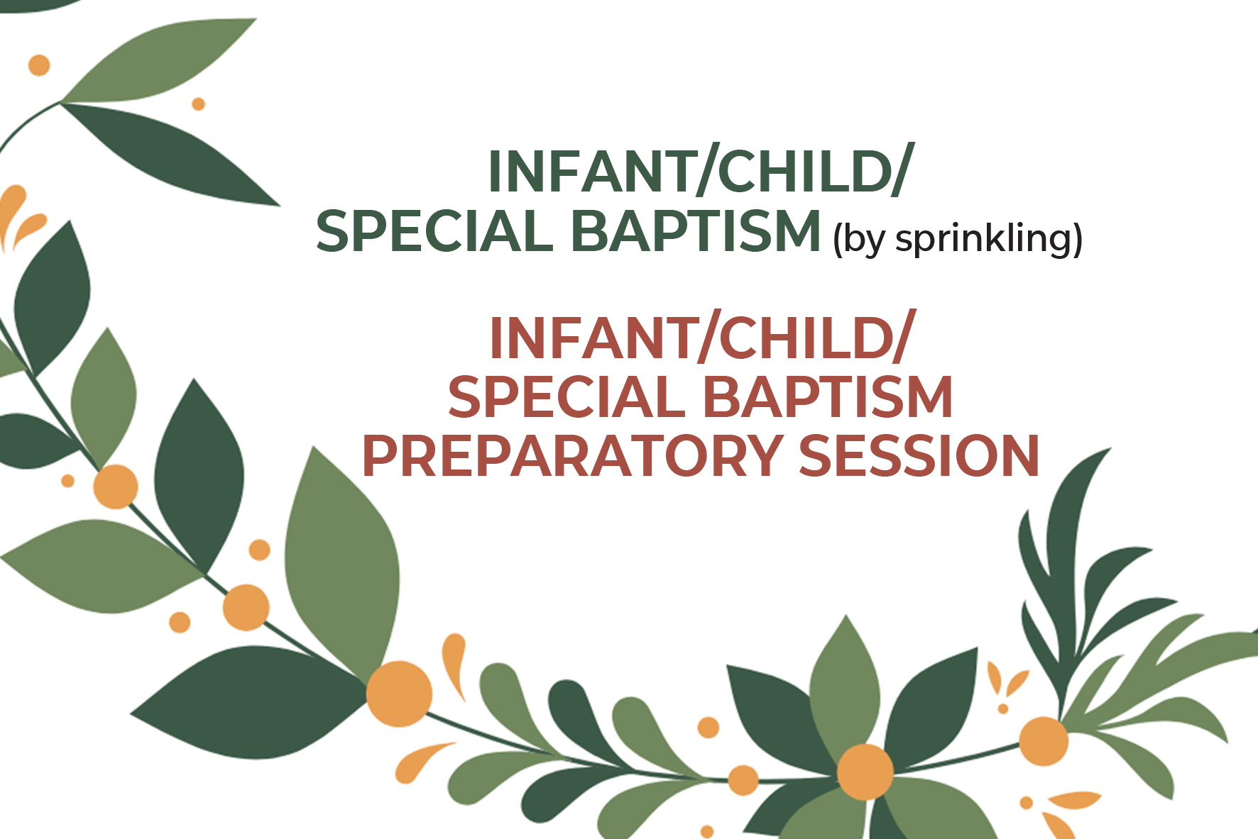 Wesley Weekly - Infant/Child/Special Baptism (by sprinkling)-Events